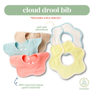 Cloud Drool Bib (Set of 4) – SwaddiesPH